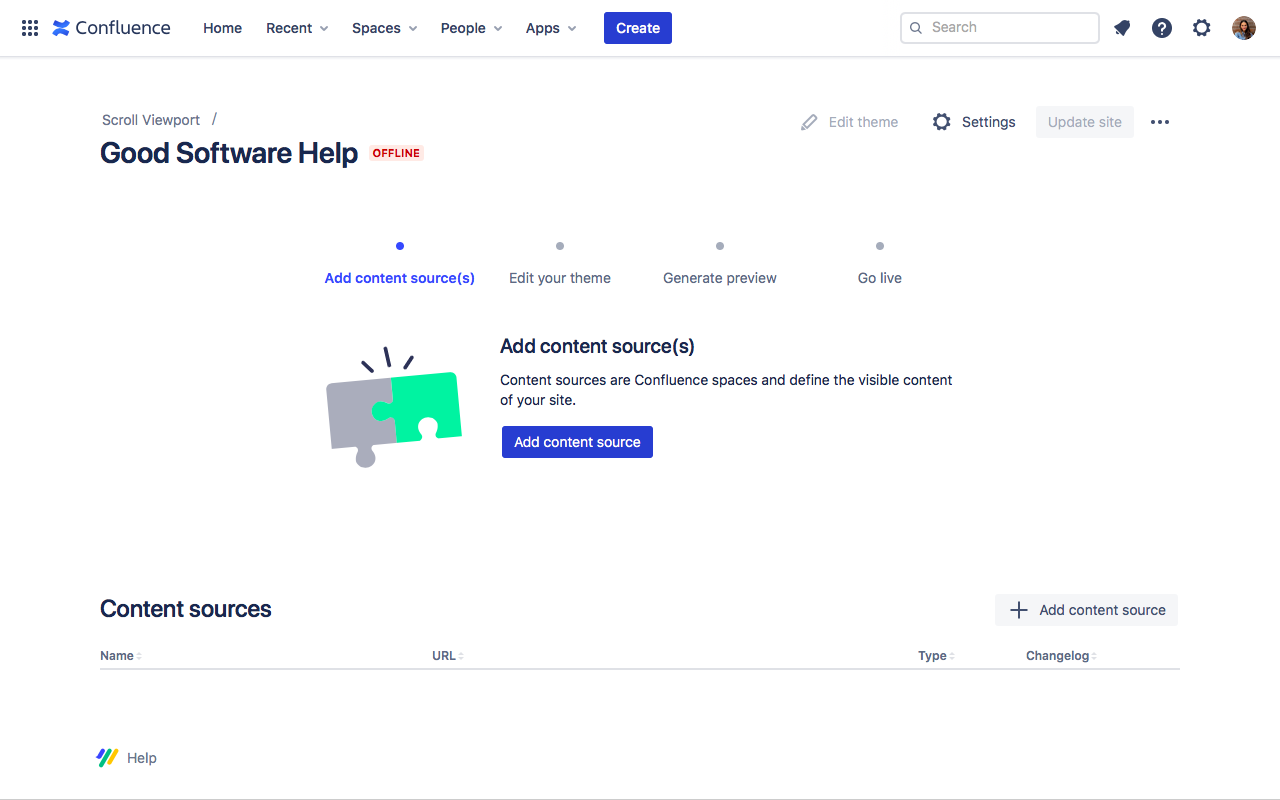 Create a Site | K15t – Help Center